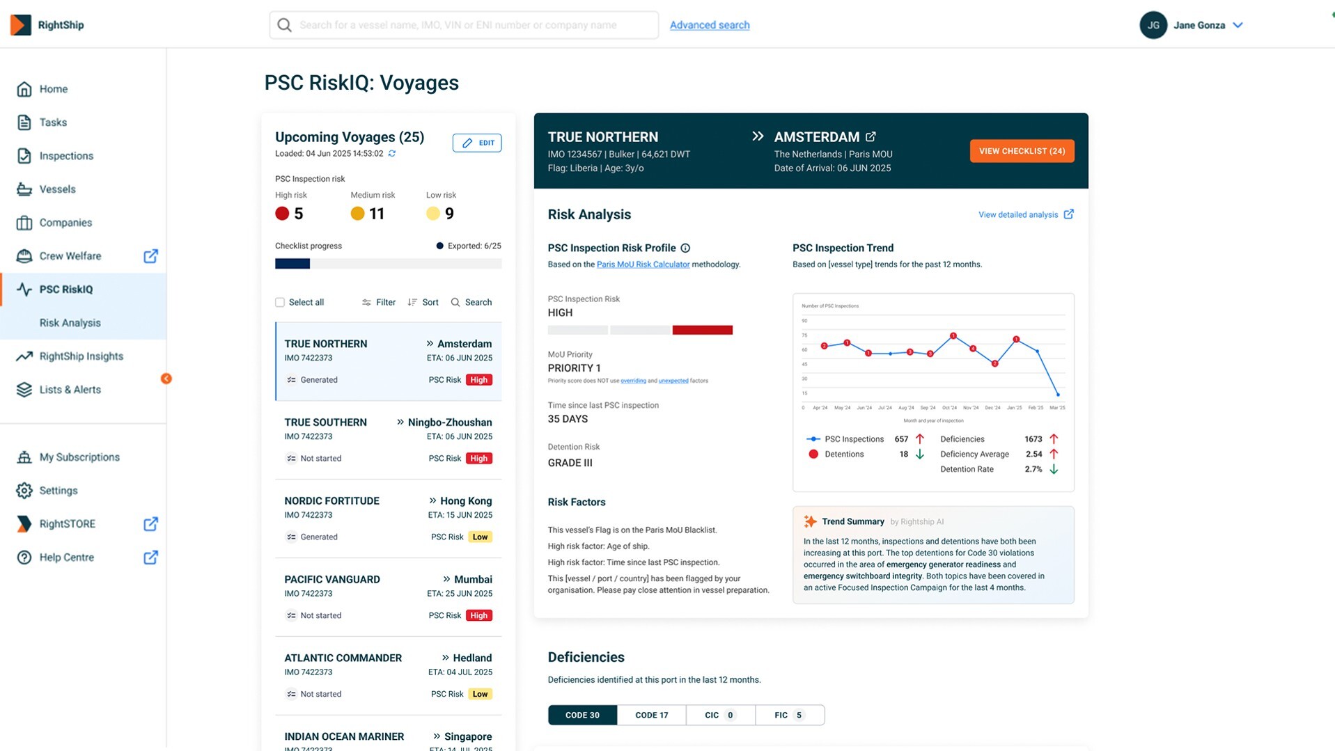 PSC RiskIQ your smart port call preparation tool